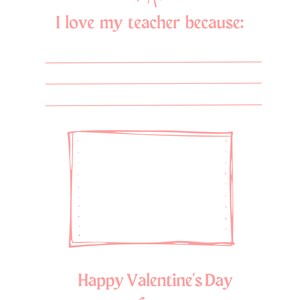 LOW INK - Printable Teacher Valentine Card, Instant Download, Print at ...