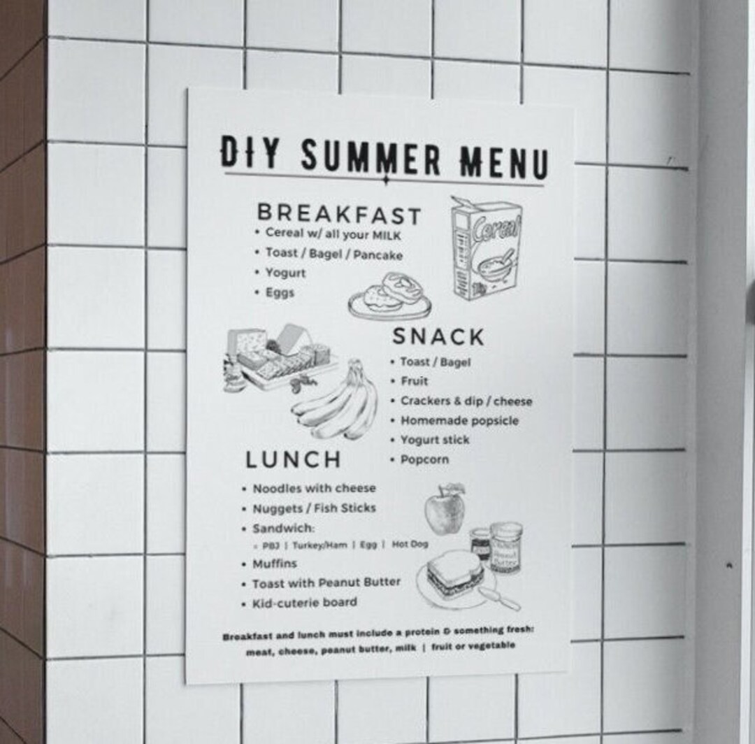 DIY Summer Menu Keep the Kids From Bugging You for Food This Summer LOW ...