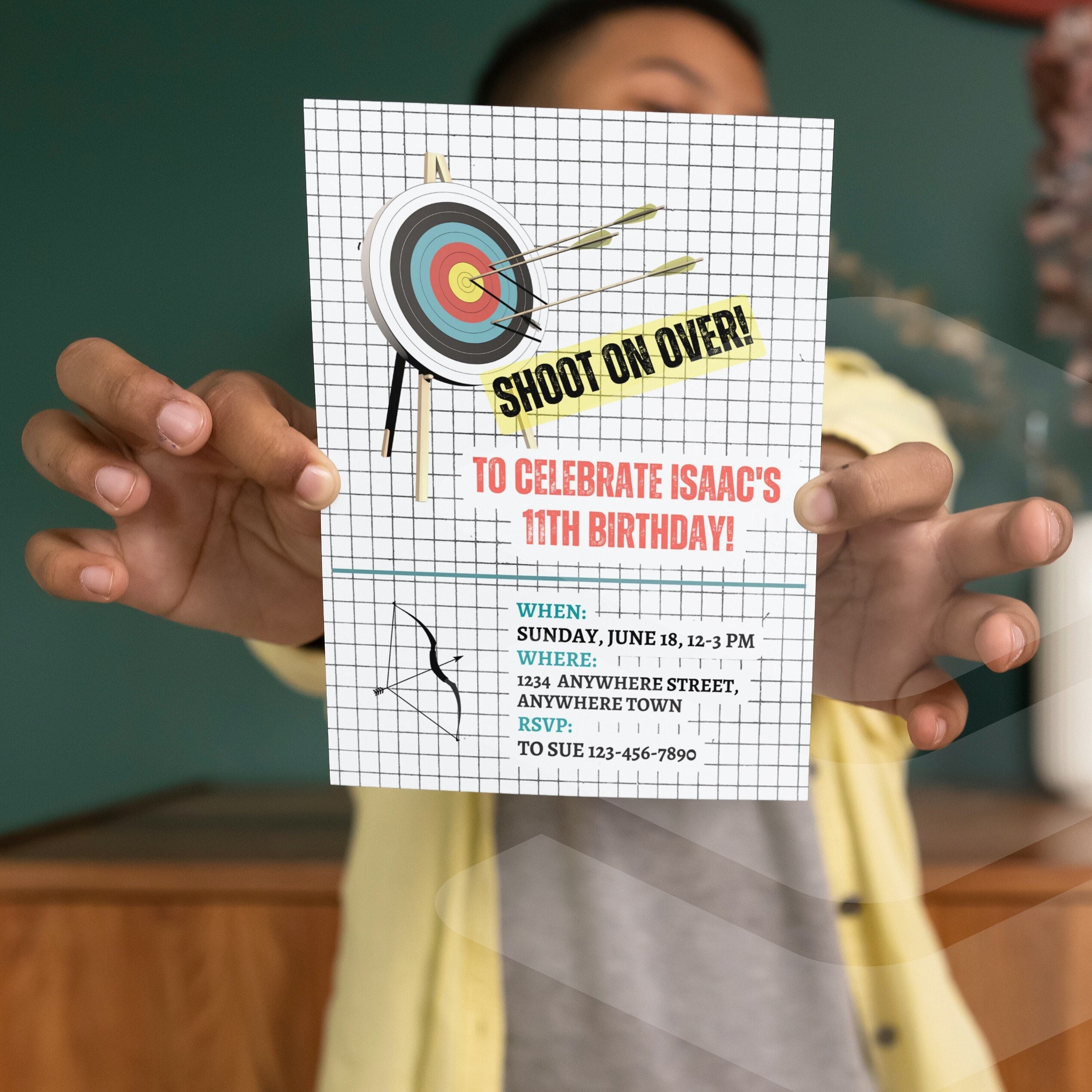 LOW INK - Archery Party Invitation, Archery Invite, Target, Bow & Arrow ...