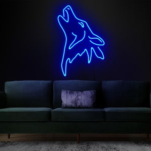 Howling Wolf Neon Sign, Wolf Neon Sign, Wolf Led Sign, Wolf Light Sign ...