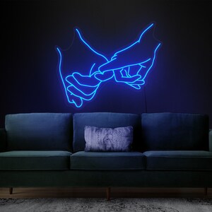 Hands Neon Sign, Hands Led Sign, Promise Neon Sign, Neon Led Light Sign ...