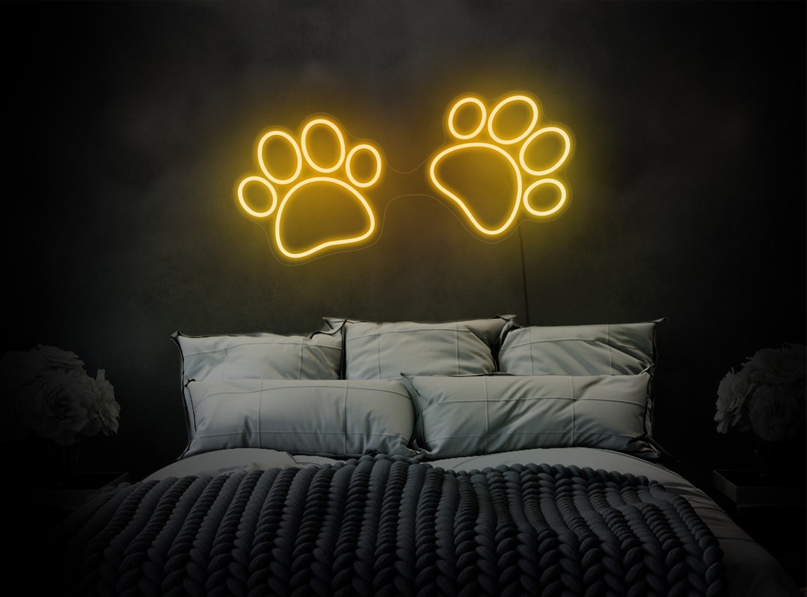 Paw Neon Sign Paw Led Sign Animal Neon Sign Animal Led | Etsy