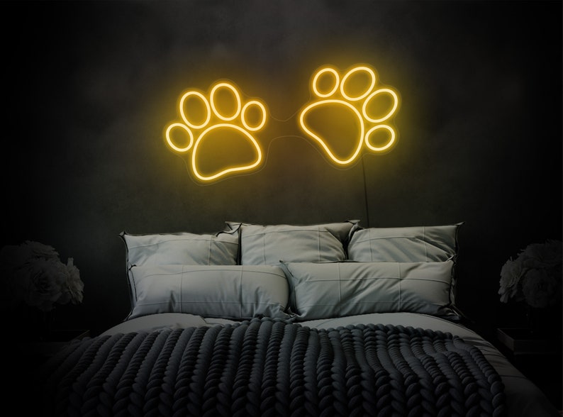 Paw Neon Sign Paw Led Sign Animal Neon Sign Animal Led | Etsy