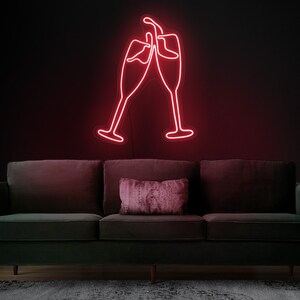 Champagne Neon Sign Alcohol Neon Sign Alcohol Neon Light | Etsy