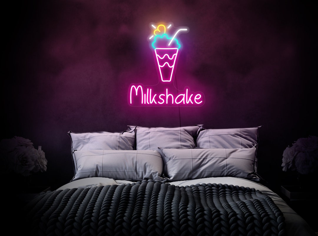 Milkshake Neon Sign, Milkshake Sign, Milkshake Led, Coffee Bar Sign ...