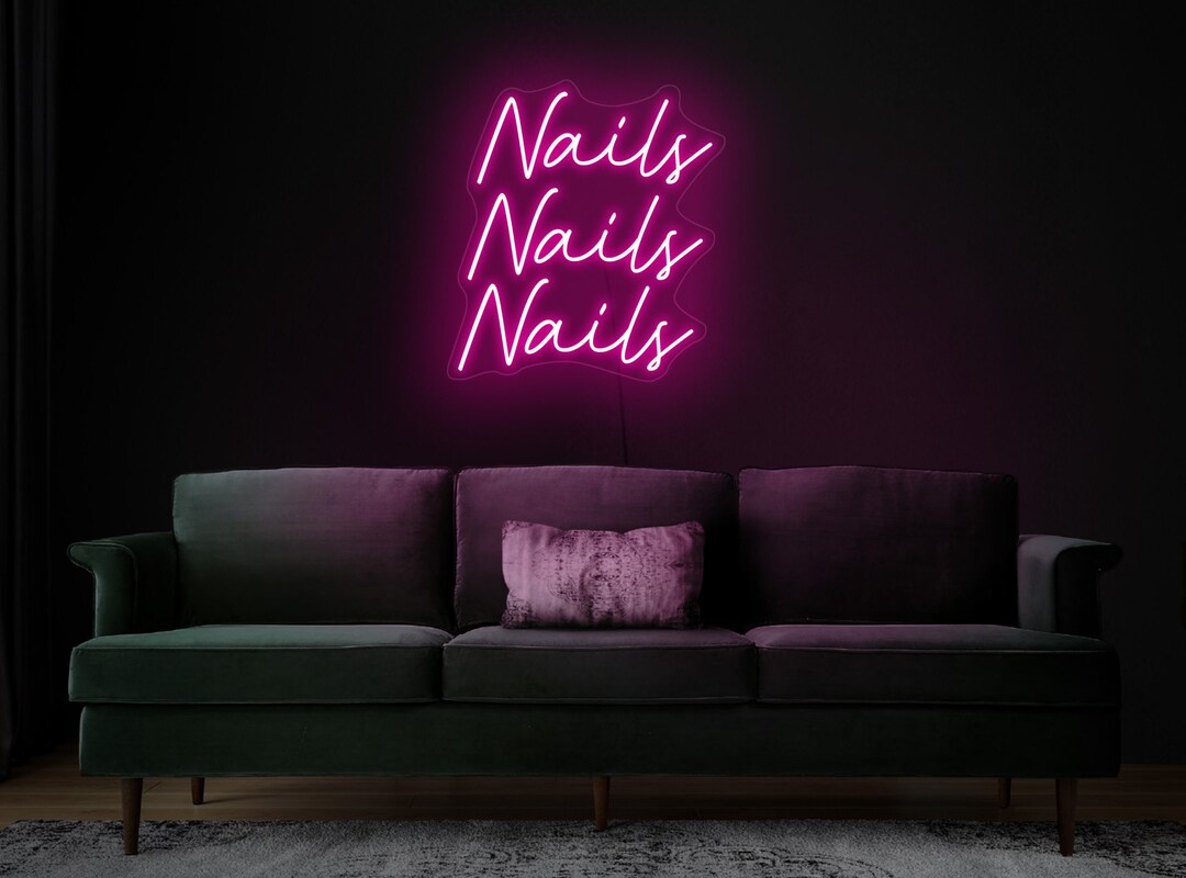 Nails Neon Sign, Nail Studio Neon Sign, Nails Led Sign, Nails Light ...