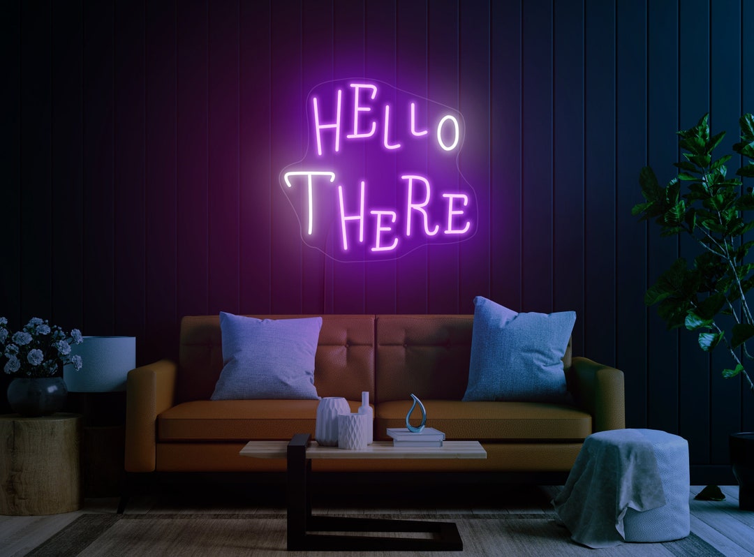 Hello There Neon Sign, Hell Here Neon Sign, Hello There Led Sign, Hell ...