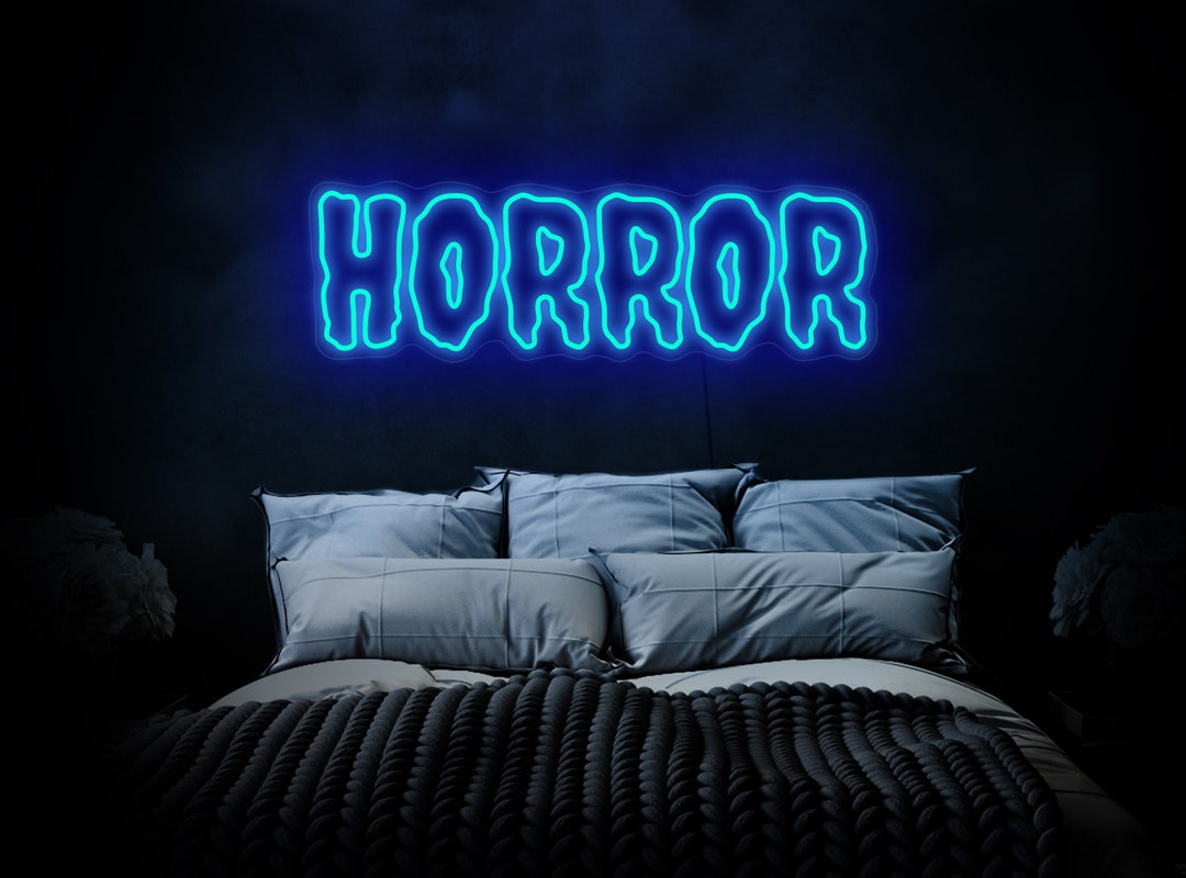 Horror Neon Sign, Horror Sign, Horror Movie Sign, Halloween Neon Sign ...