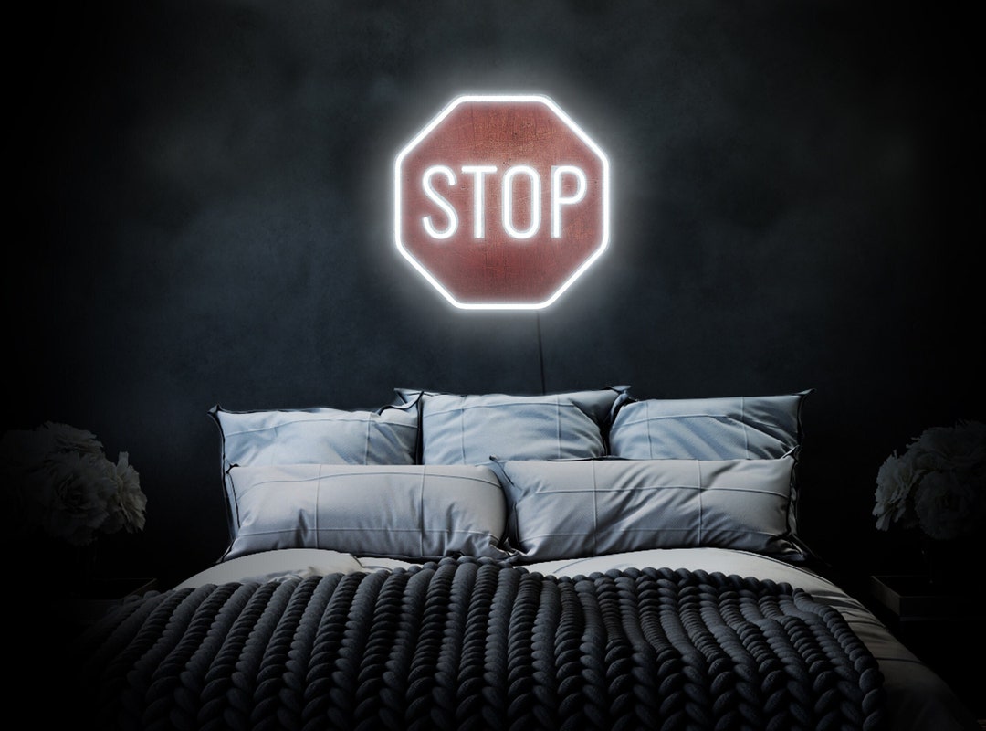 Stop Neon Sign, Road Stop Sign, Stop Led Sign, Stop Sign, Car Lover ...