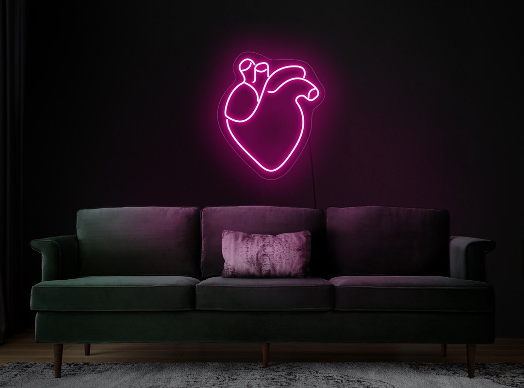 Anatomical Heart Neon Sign Anatomical Heart Led Sign - Etsy