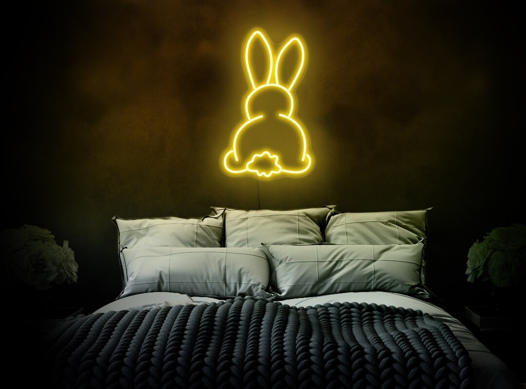 Bunny Neon Sign, Bunny Led Sign, Rabbit Neon Sign, Bunny Neon Light ...