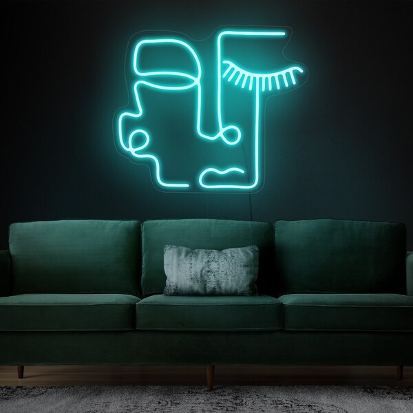 Neon Face Sign - Etsy