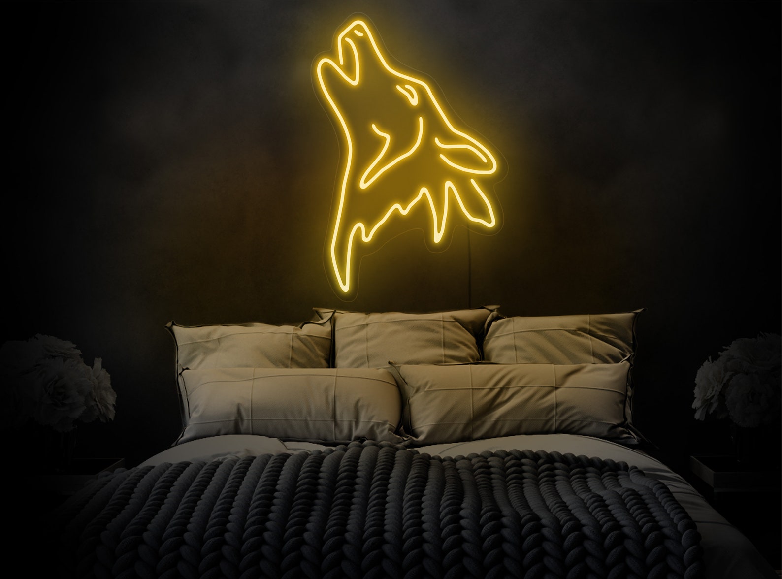 Howling Wolf Neon Sign Wolf Neon Sign Wolf Led Sign Wolf - Etsy