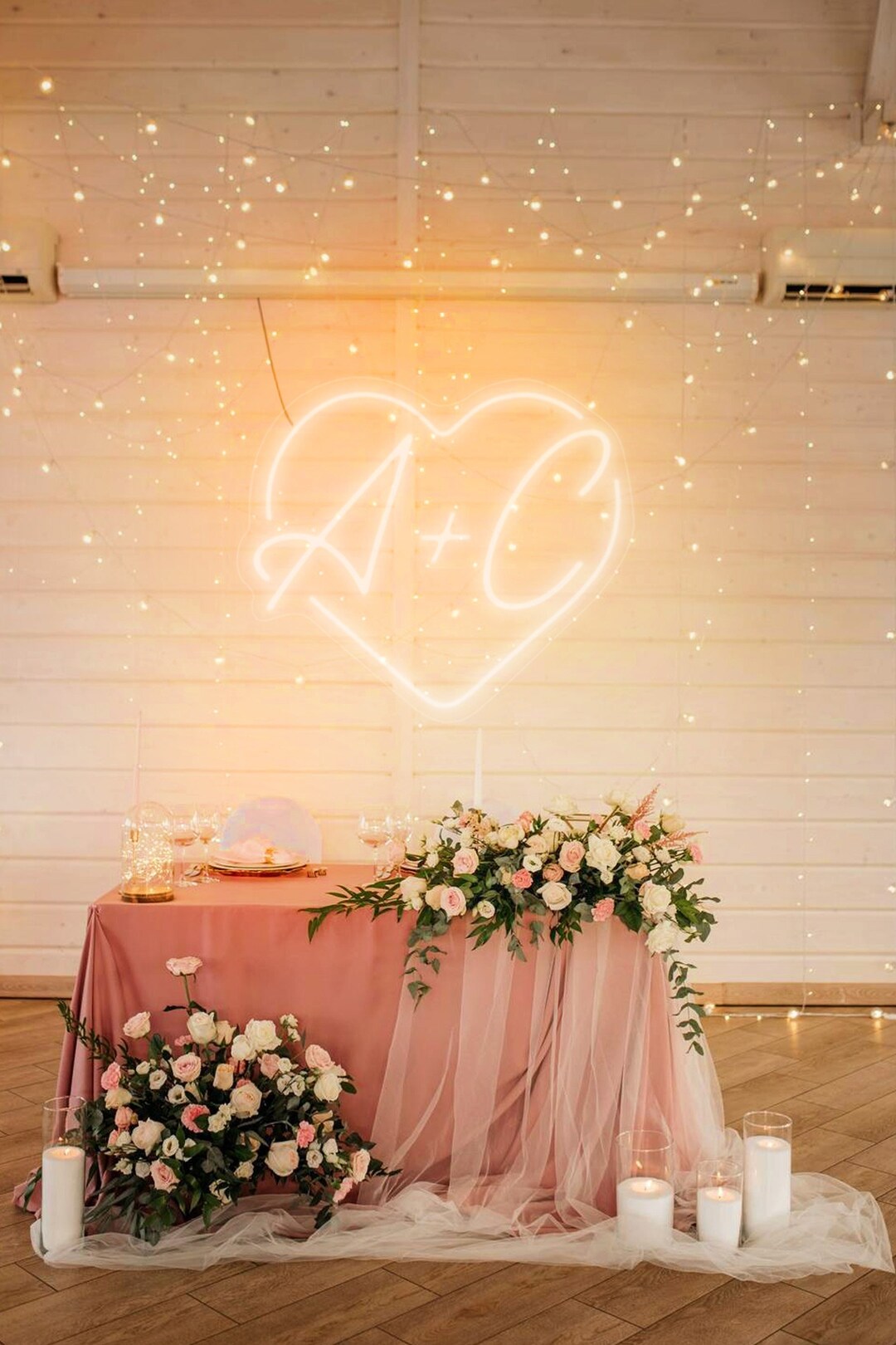 Personalized Neon Wedding Sign, Custom Initials Neon Sign, Wedding Neon ...