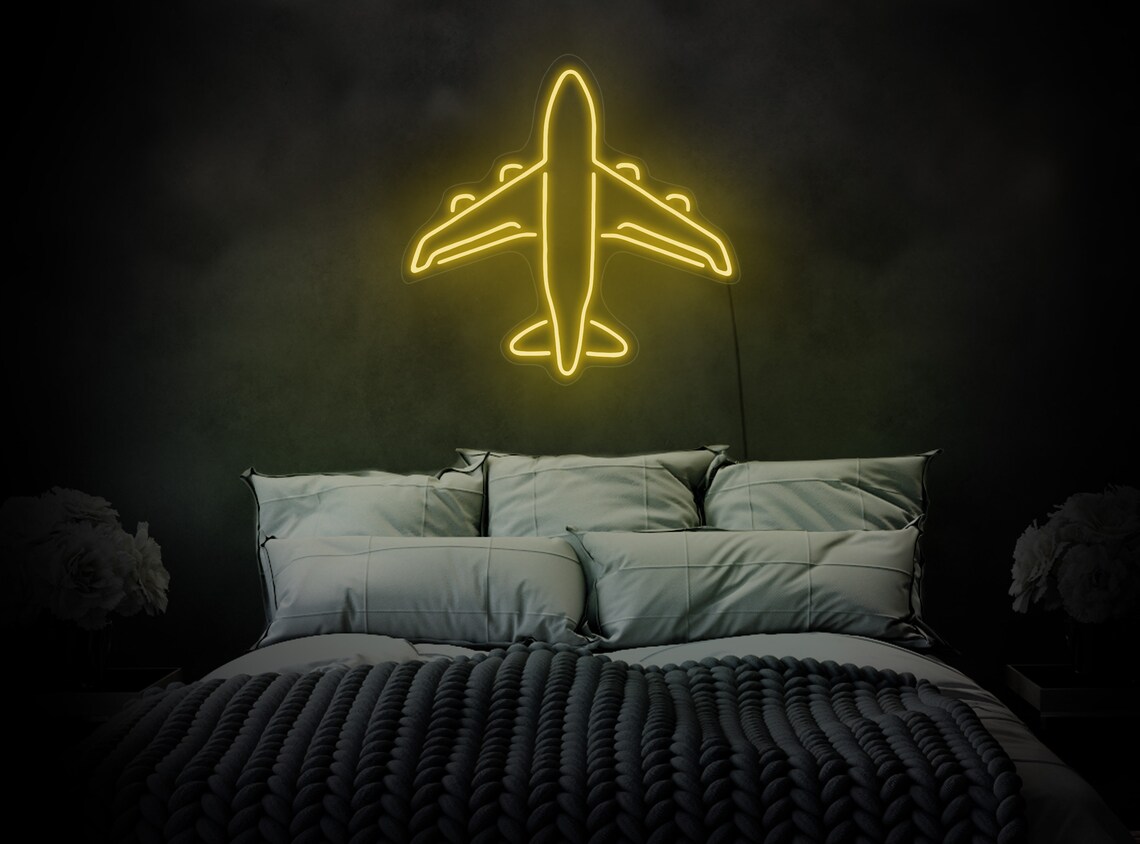 Airplane Neon Sign Airplane Light Sign Plane Neon Sign - Etsy