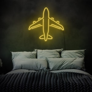 Airplane Neon Sign Airplane Light Sign Plane Neon Sign - Etsy