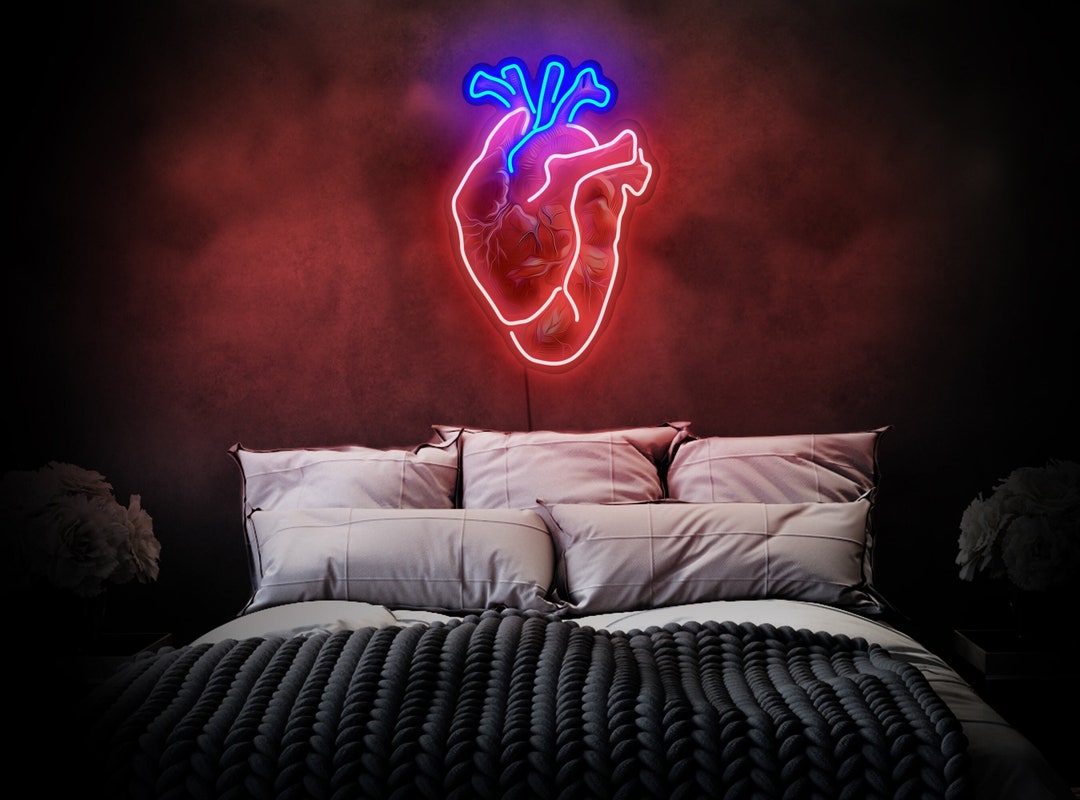 Human Heart Neon Sign Heart Neon Sign Anatomical Heart Neon - Etsy