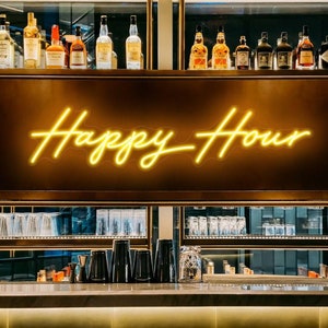 Happy Hour Neon Sign, Happy Hour Led Sign, Happy Hour Sign, Bar Neon ...