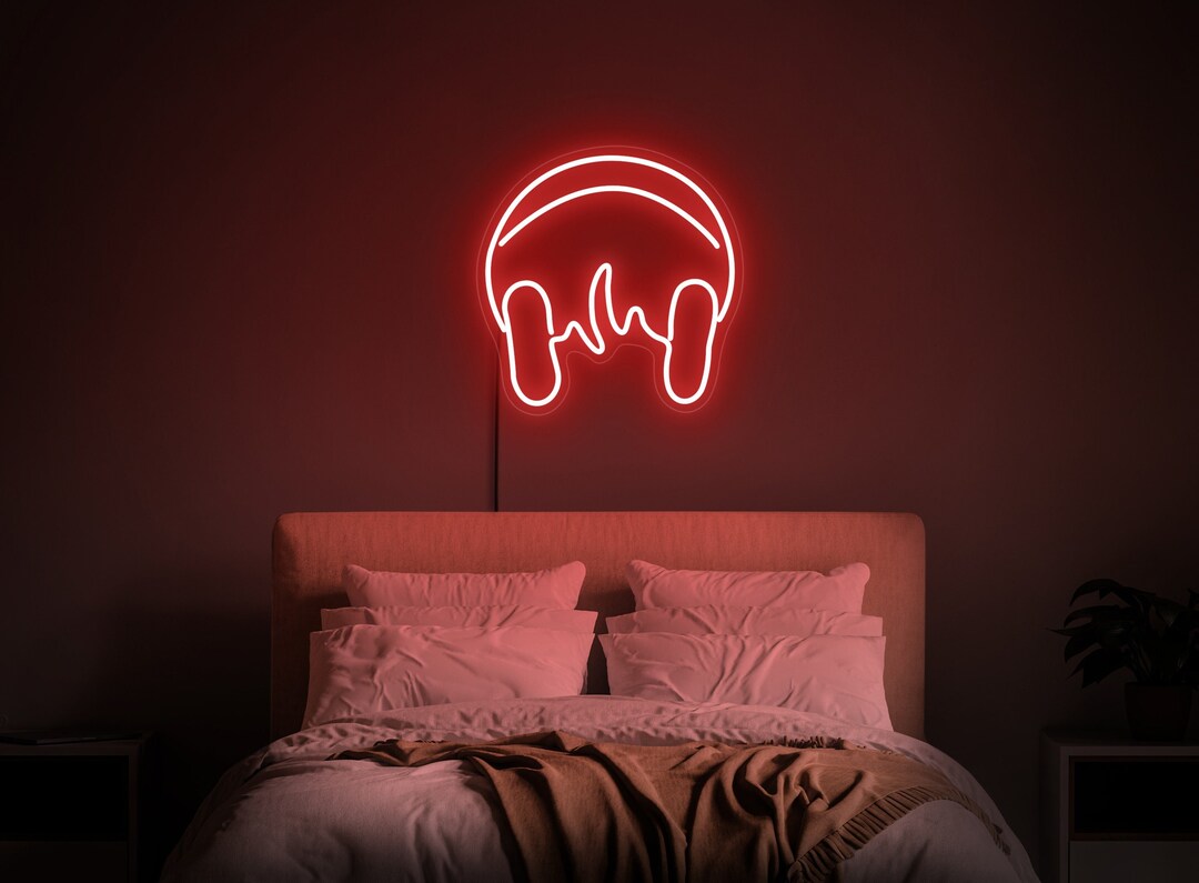 Headphones Neon Sign Headphone Sign Headphone Led Sign - Etsy
