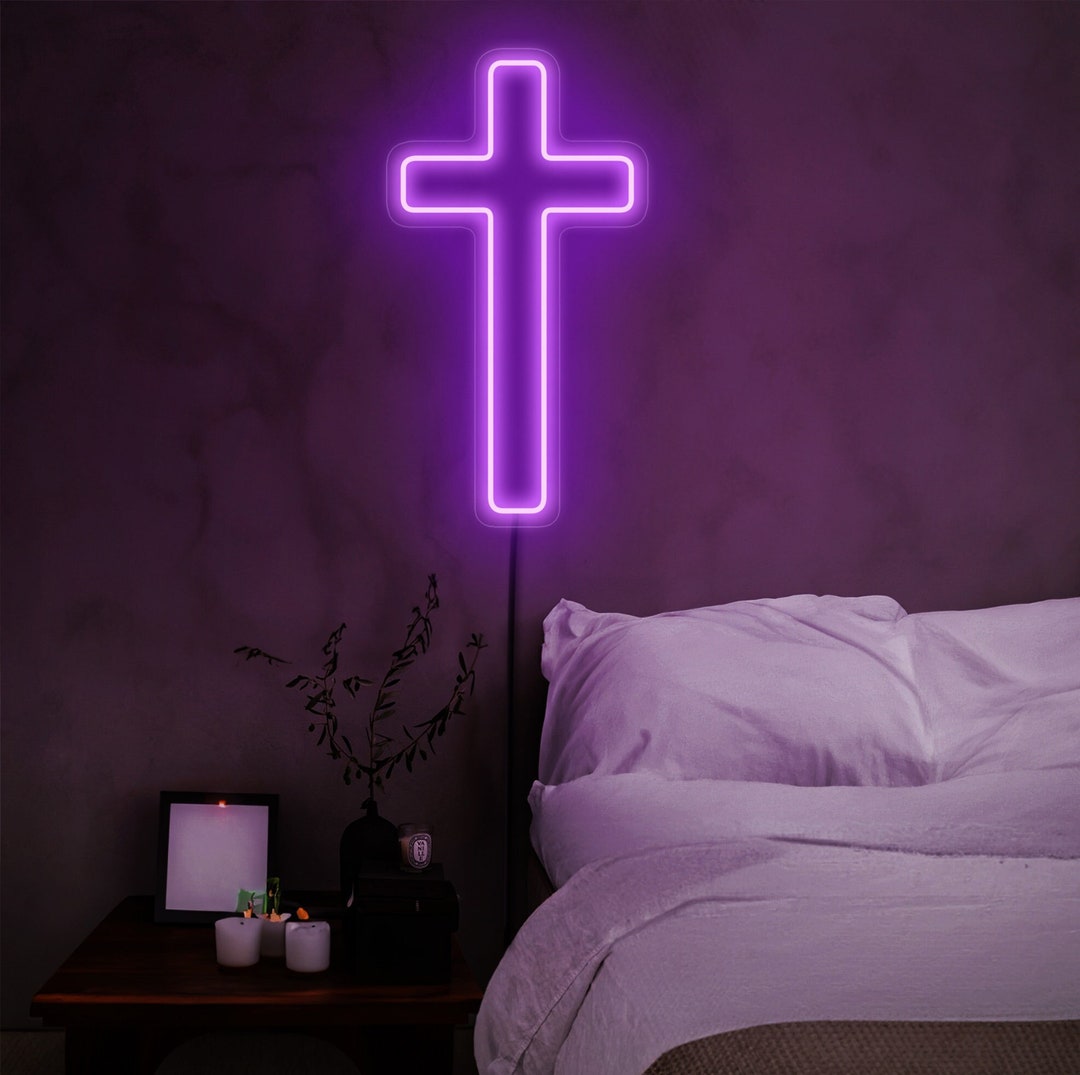 Cross Neon Sign, Cross Led Sign, Cross Light Sign, Cross Sign ...