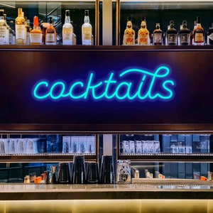 Cocktails Neon Sign, Cocktails Led Sign, Drinks Neon Sign, Neon Sign ...