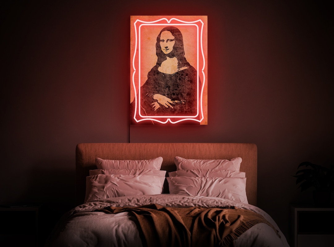 Mona Lisa Neon Sign, Mona Lisa Light Sign, Mona Lisa Pop Art, Mona Lisa ...