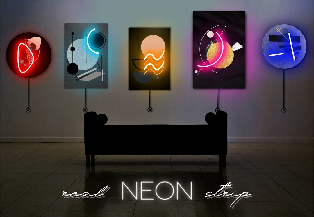 Geometric Wall Art Neon Abstract Neon Art Abstract Neon - Etsy