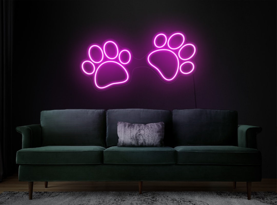 Paw Neon Sign, Paw Led Sign, Animal Neon Sign, Animal Led Sign, Animal ...