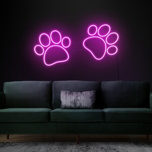 Paw Neon Sign, Paw Led Sign, Animal Neon Sign, Animal Led Sign, Animal ...