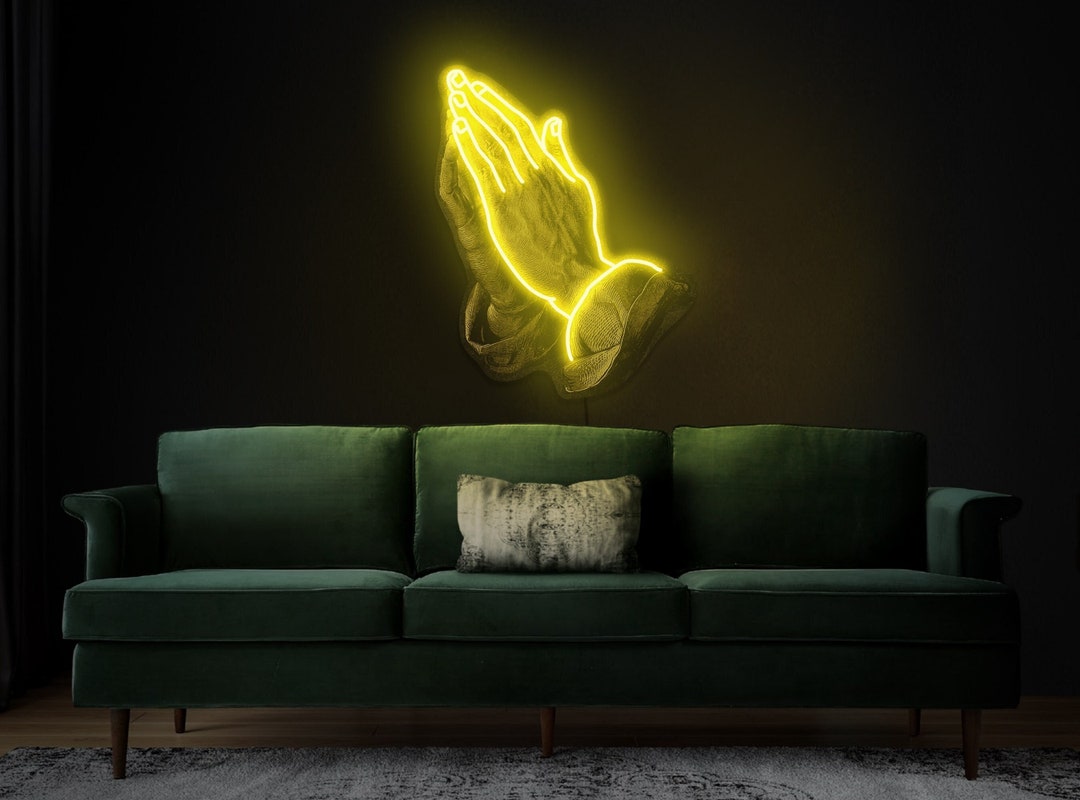 Pray Neon Sign Praying Hands Neon Sign Pray Led Sign - Etsy