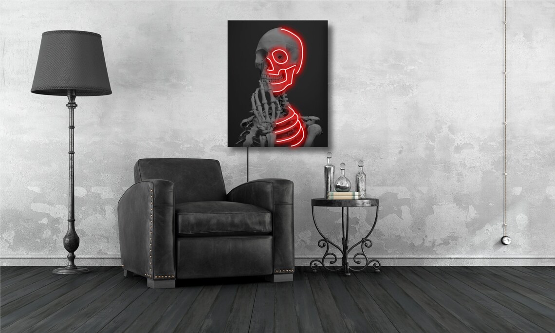 Skeleton Neon Sign Skull Neon Sign Skeleton Led Sign - Etsy