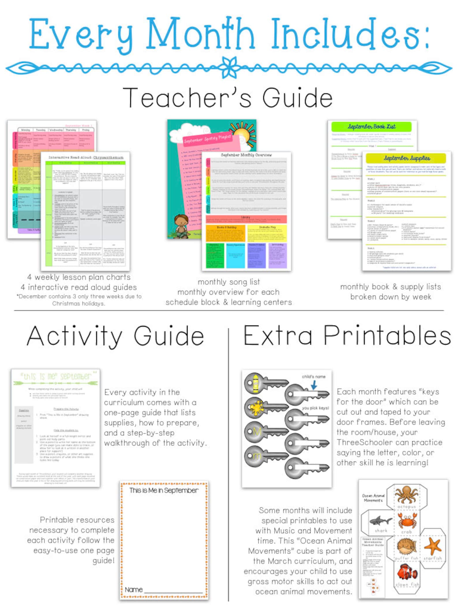 Complete Home Preschool Curriculum | Threeschool Preschool Curriculum for Homeschool Three Year ...