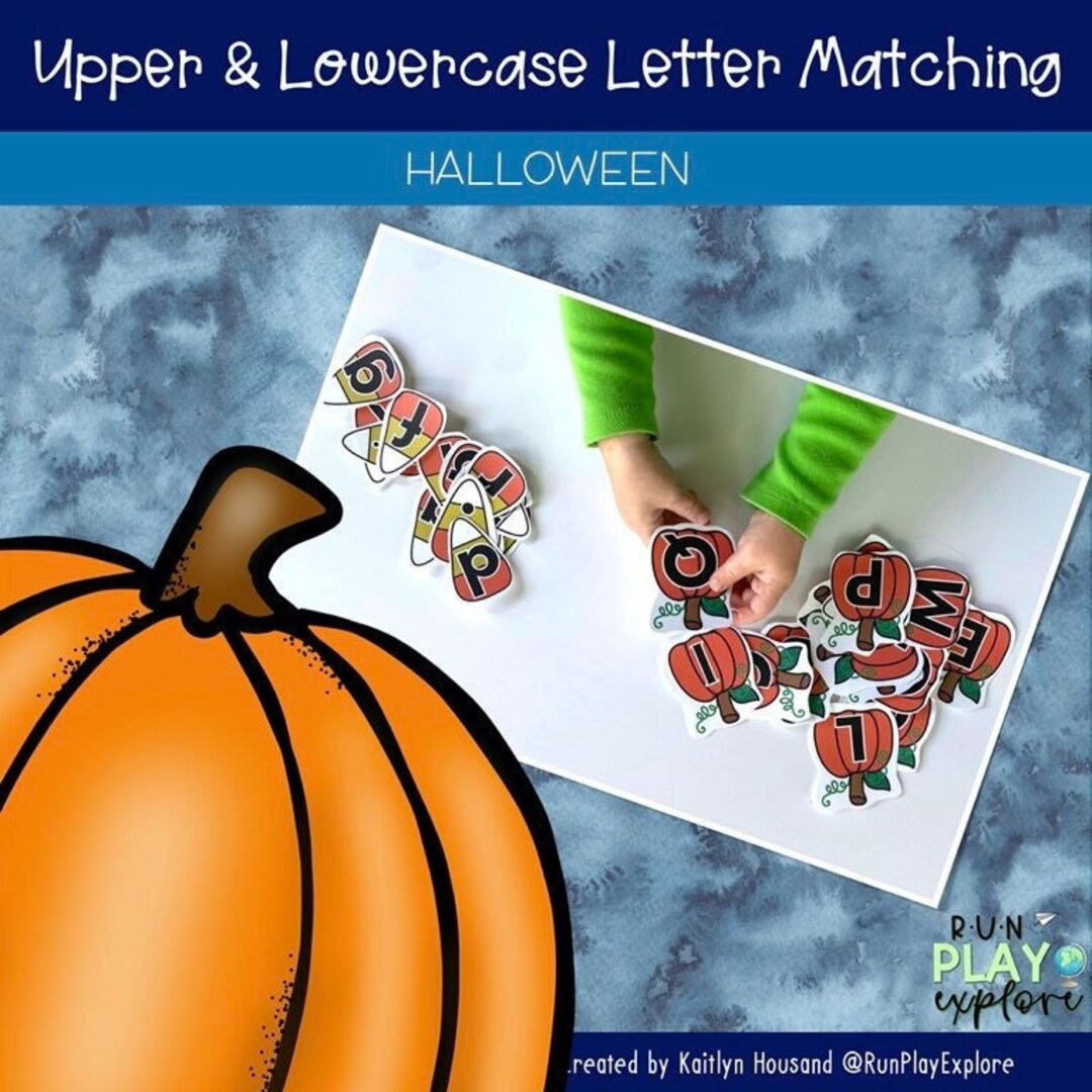 Uppercase - Lowercase Letter Matching Fall Themed Pumpkin and Candy ...