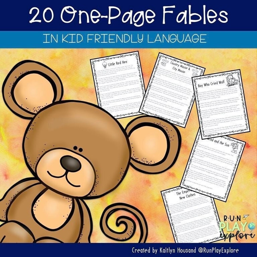 Fables - One Page Fable Passages From Around the Globe - Etsy