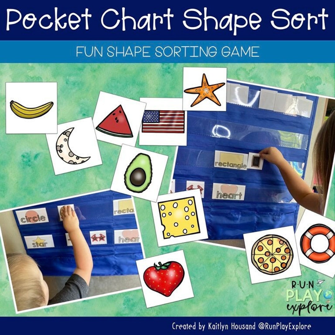 Shape Sort Pocket Chart Game - Sorting Shapes Practice - Etsy