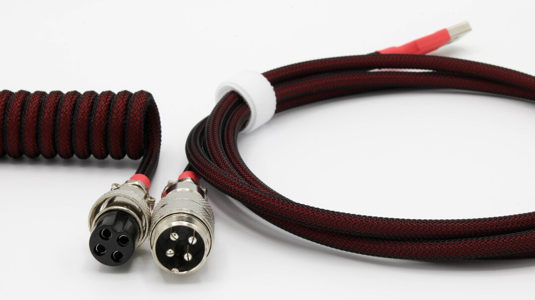 Coiled Detachable Keyboard Cable - Red Dragon (black on Red) - Etsy