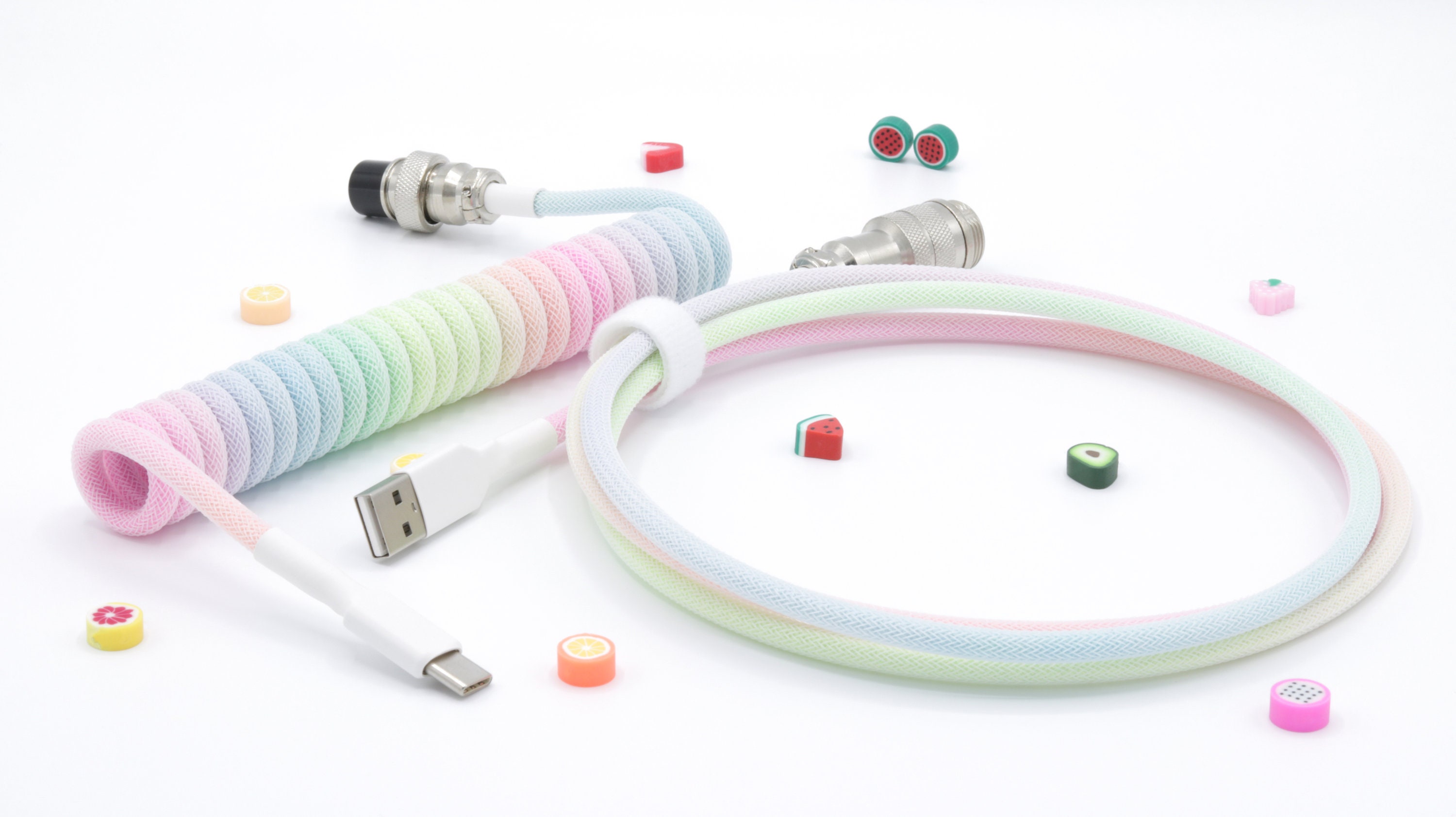 Coiled Detachable Keyboard Cable - Rainbow (multicolour) - Etsy