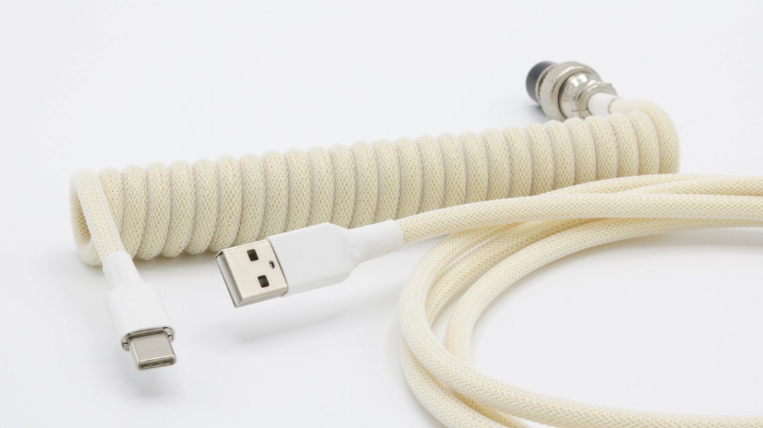 Coiled Detachable Keyboard Cable - GMK Umka (papayawhip) - Etsy