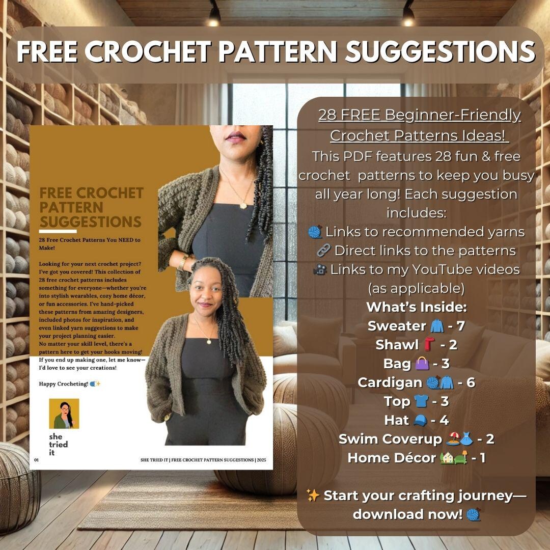 28 Free Crochet Patterns PDF | Instant Download | Beginner-friendly ...
