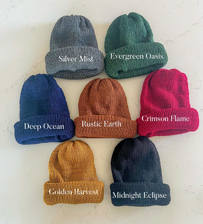 Ready-to-ship Handmade Deep Ocean Winter Hat | Navy Blue Knit Beanie ...