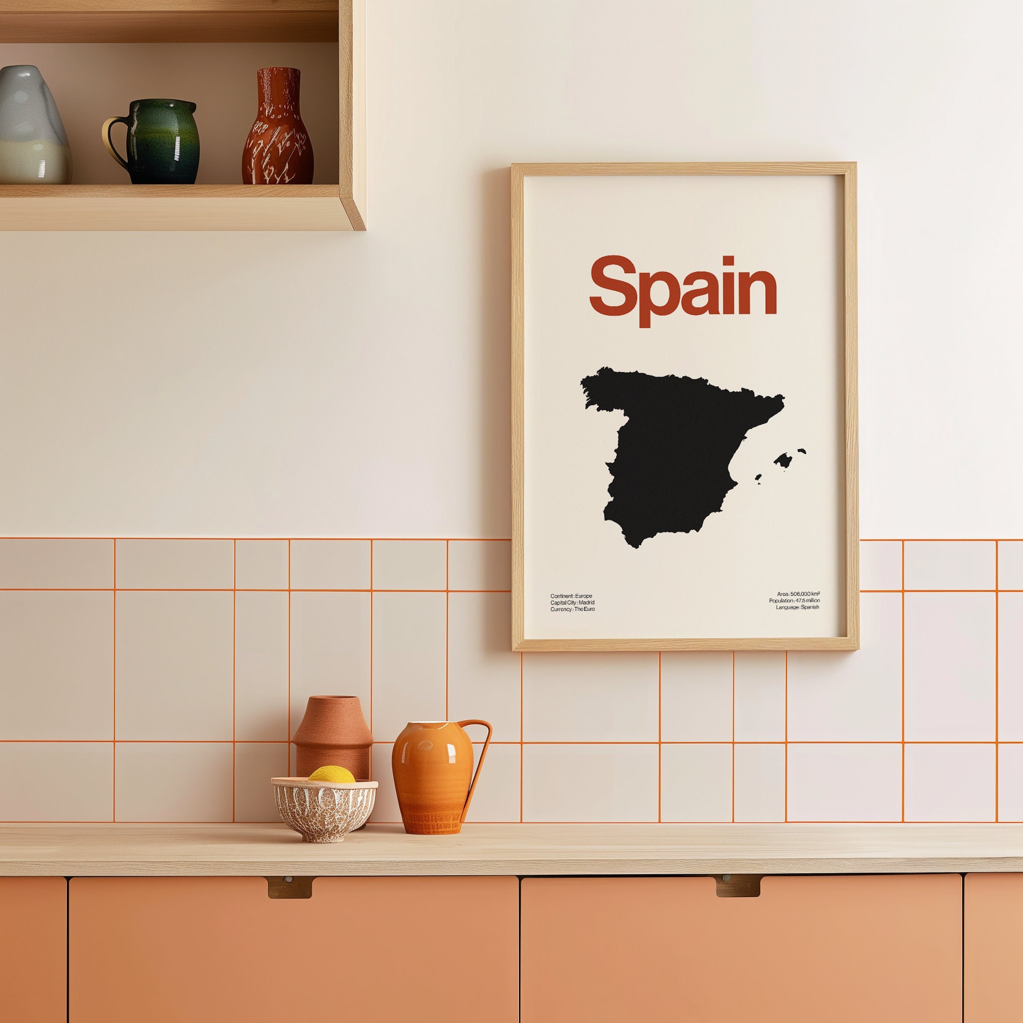 Minimalistic Spain Poster, Spain Map Print, Spain Wall Art, Spain Map ...