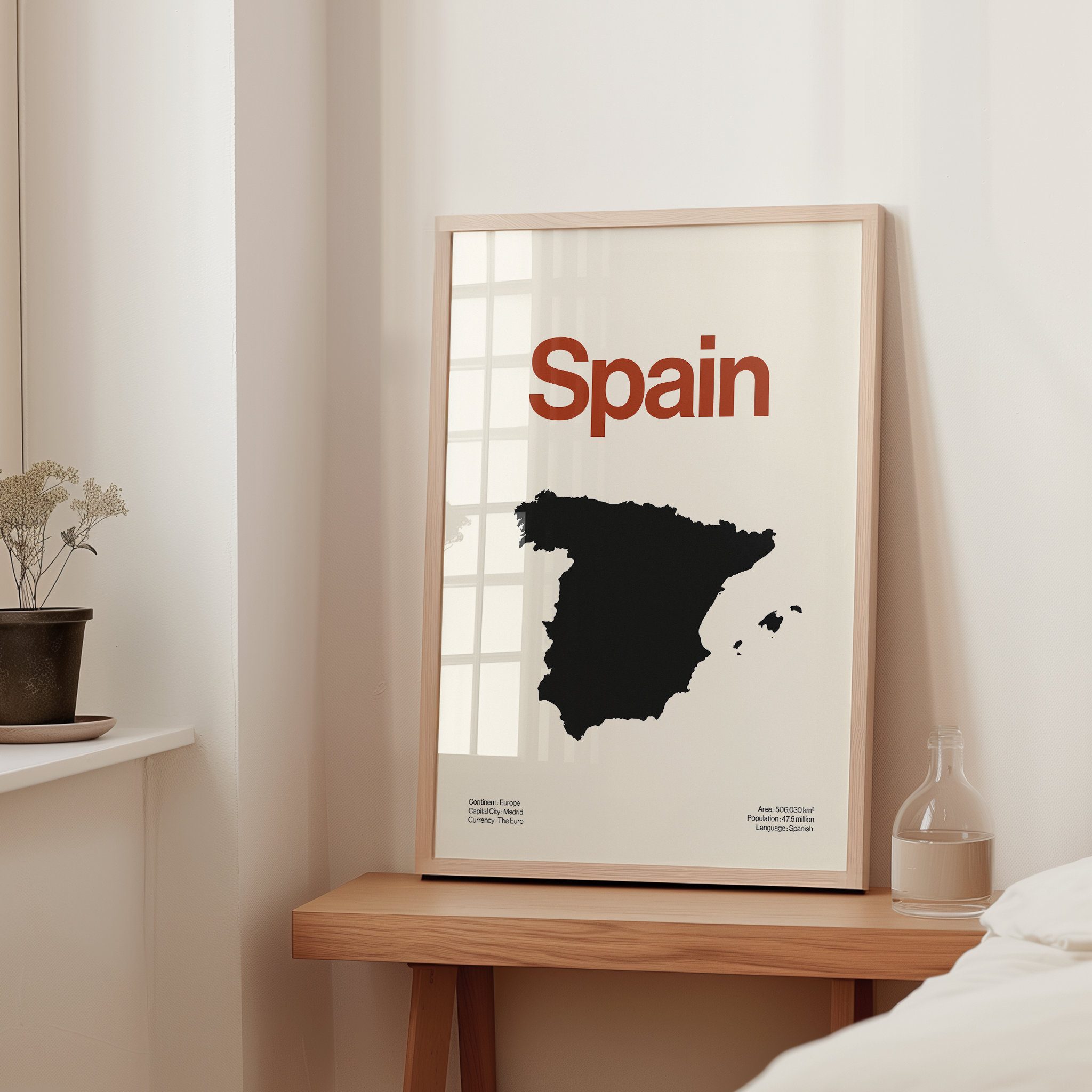 Minimalistic Spain Poster, Spain Map Print, Spain Wall Art, Spain Map ...