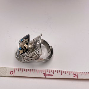 Vintage 18k and Sterling Peruvian Ring - Etsy