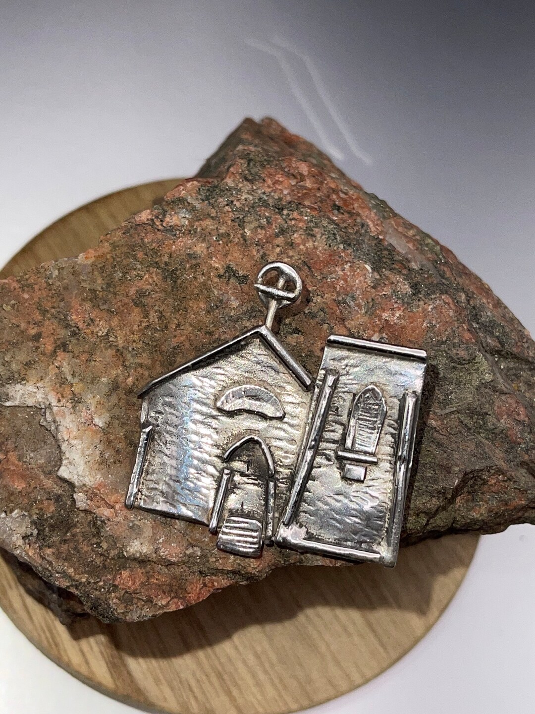 Sterling Silver House Brooch - Etsy