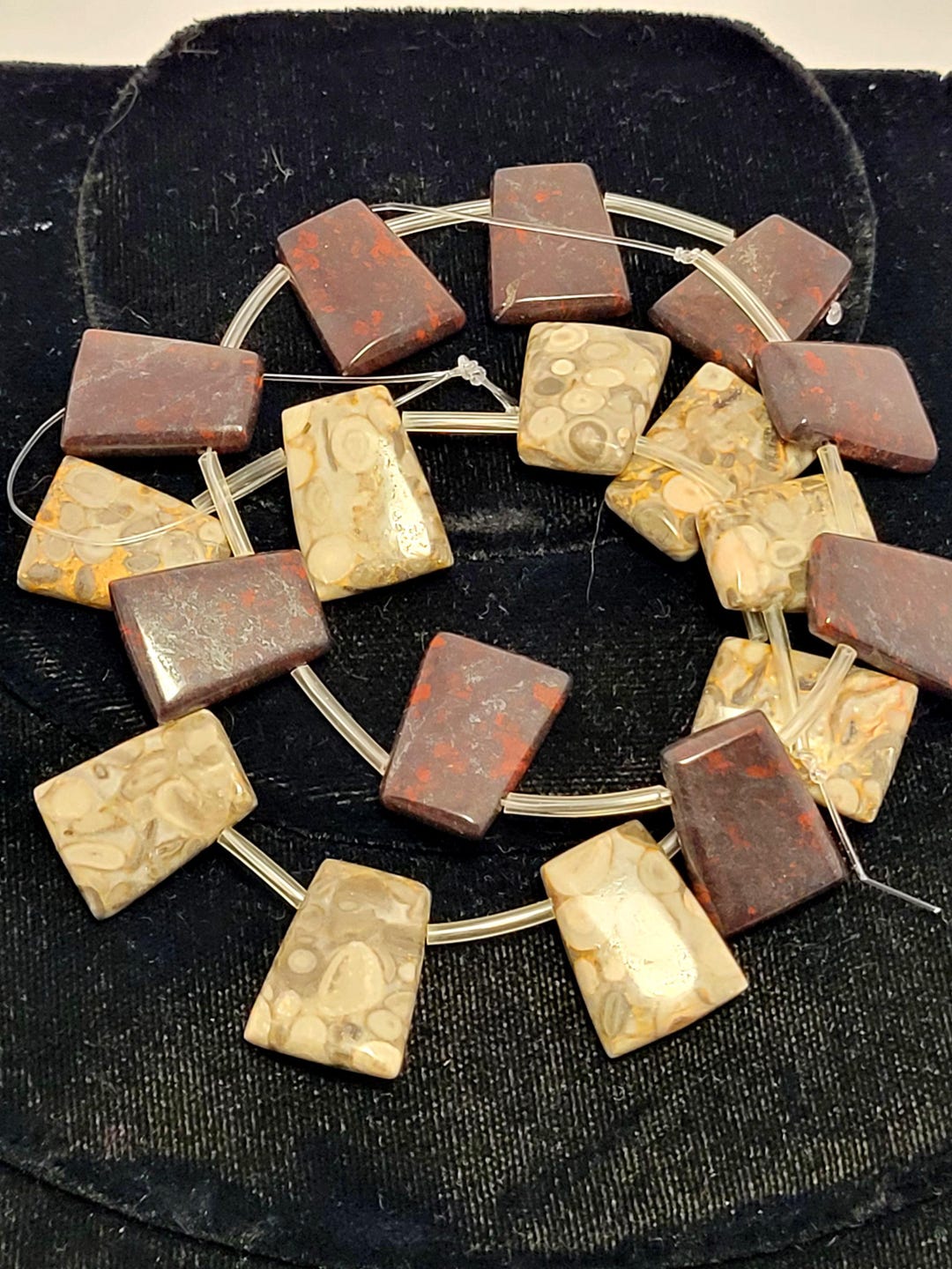 Jasper Trapezoid Beads and Clear Tube Beads. 18x13 Mm. - Etsy