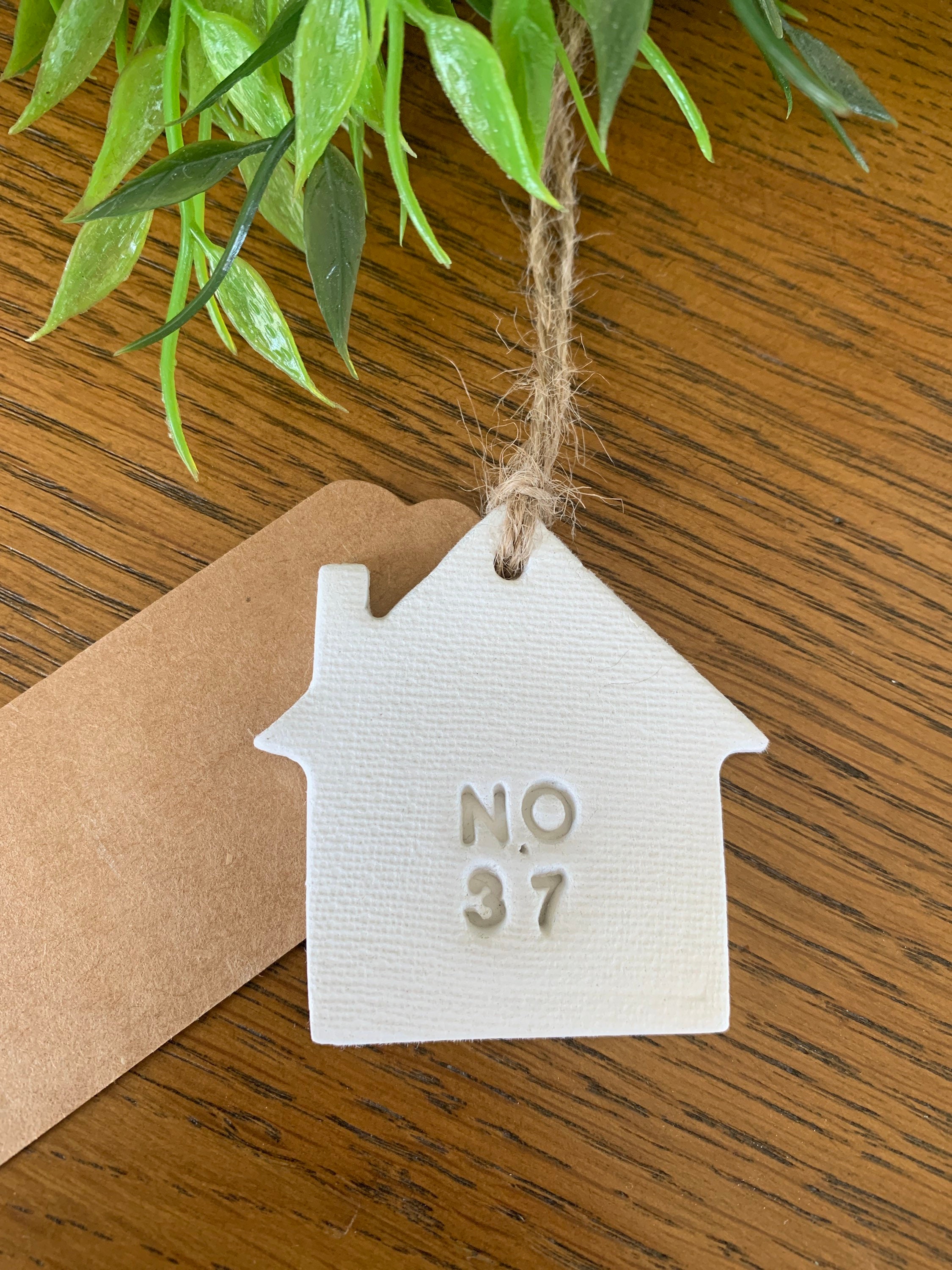 Personalised New Home Tag / House Number / Clay Gift Tag / | Etsy