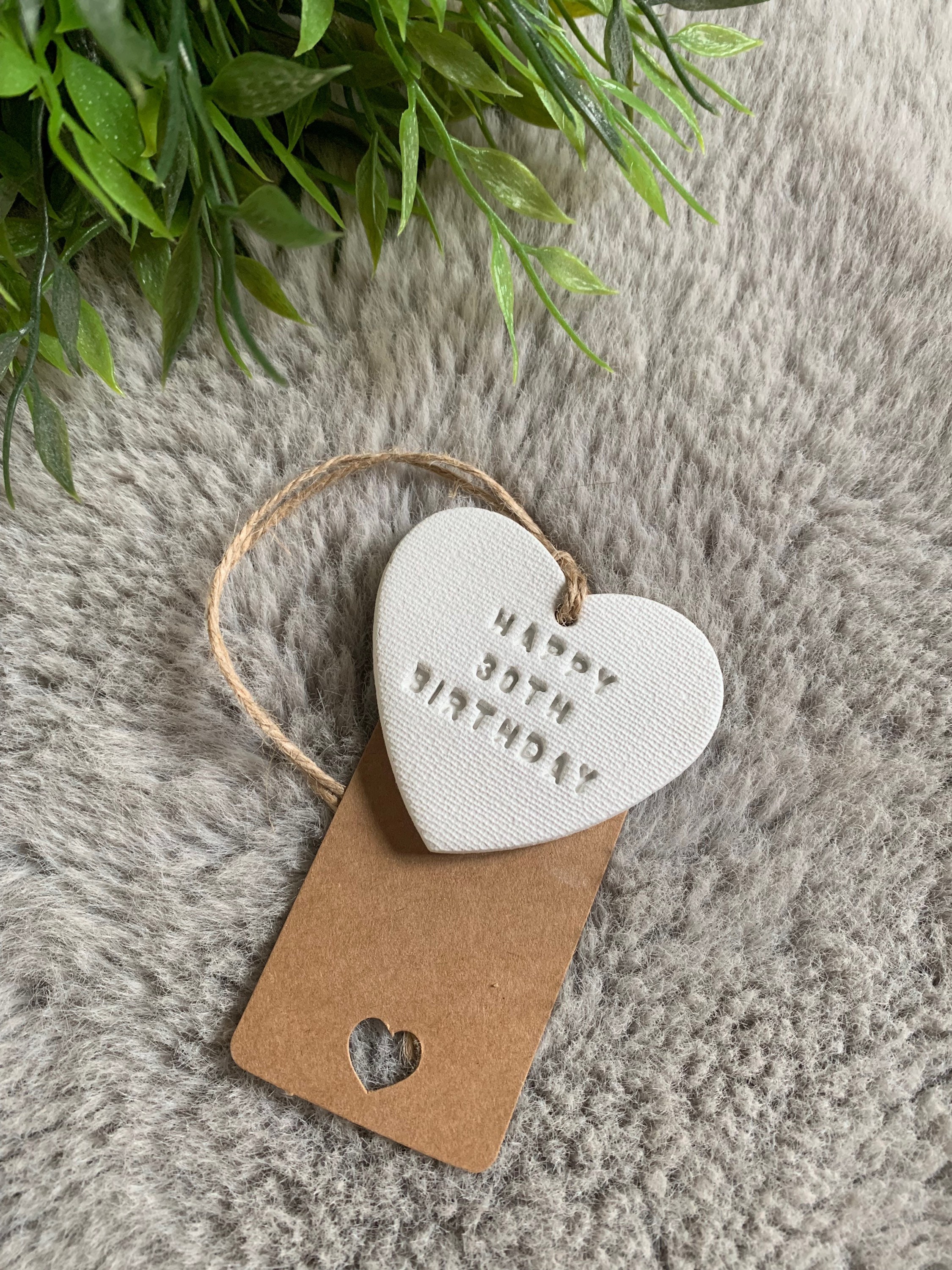 HAPPY BIRTHDAY Clay Gift Tag / Personalised Age / Clay - Etsy UK