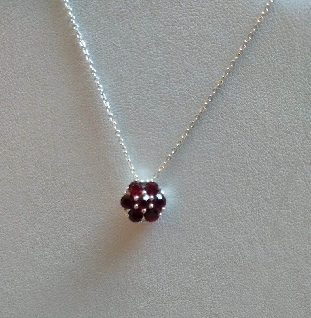 Ruby Red Crystal Necklace Pendant, 1mm Cable Link Chain, 18 In, Spring ...