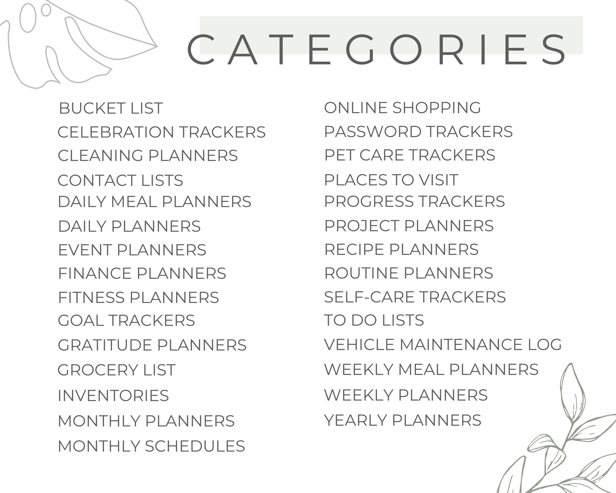 Ultimate Planner Templates, Entire Printable Collection, Printable ...