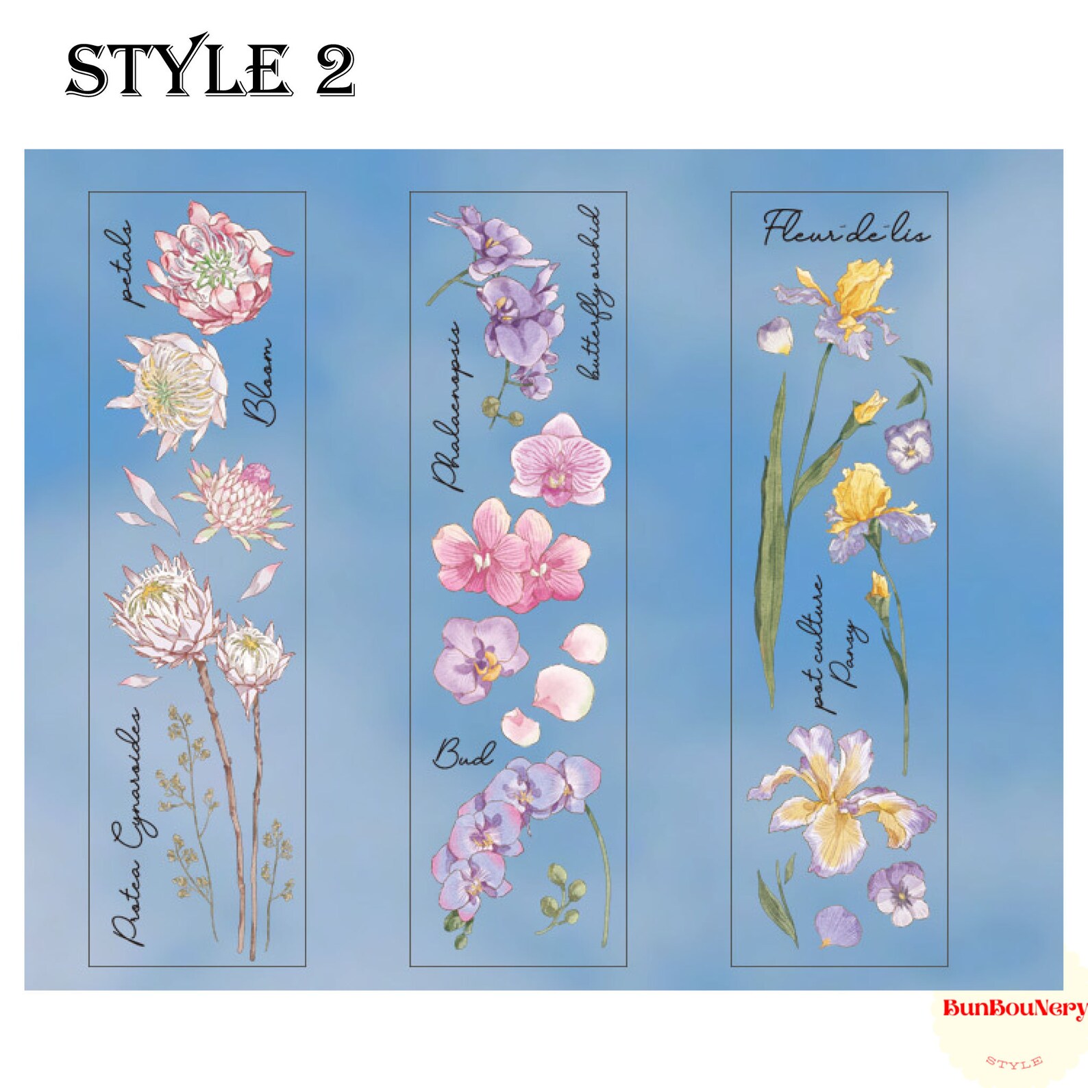 Transparent Flora Botanical Plant Sticker Sheets | Vinyl Flower ...